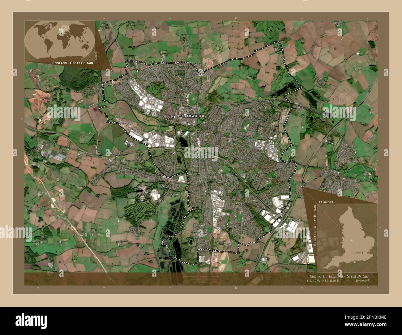 Tamworth, non metropolitan district of England - Great Britain. Low ...