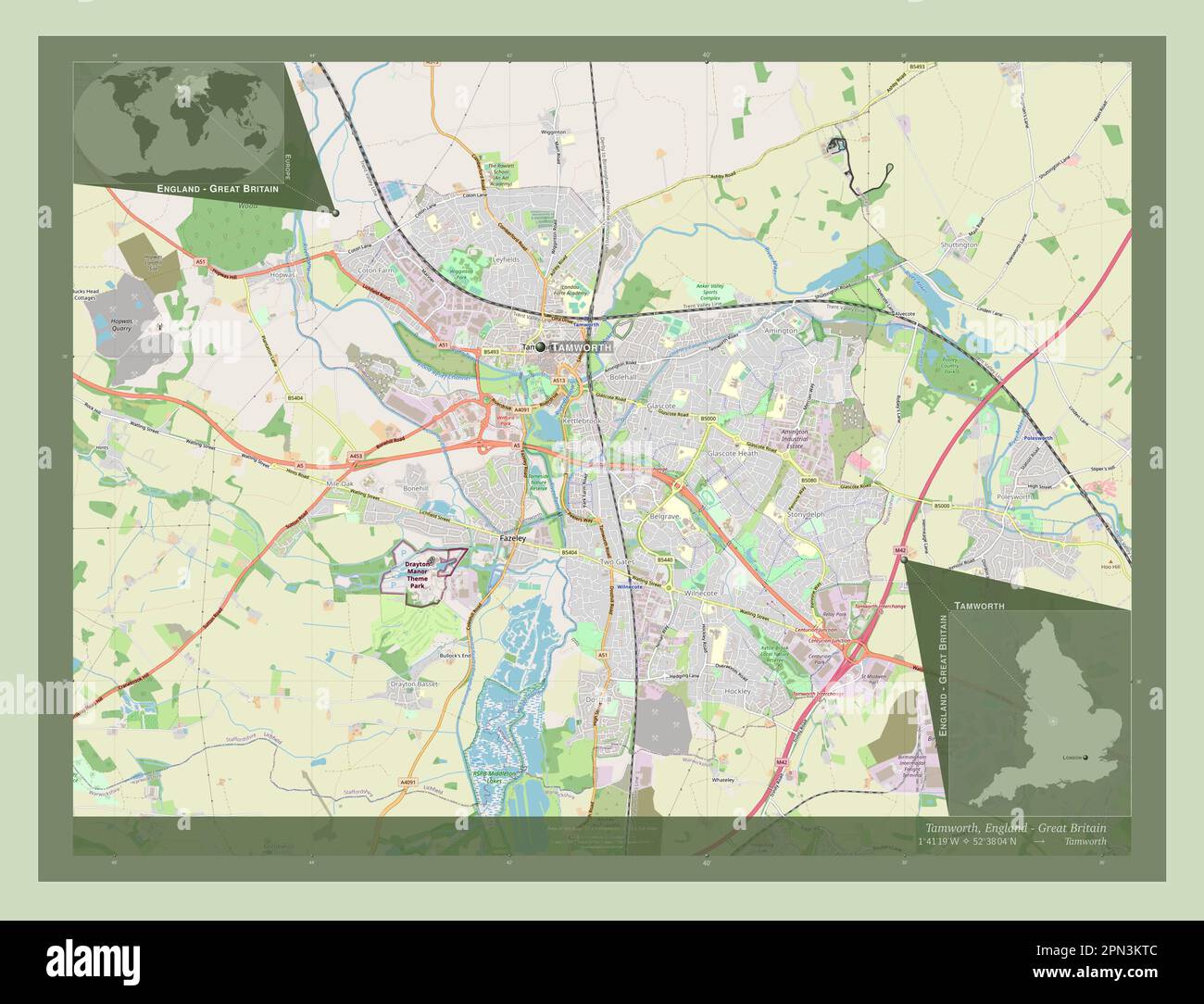 Tamworth, non metropolitan district of England - Great Britain. Open ...
