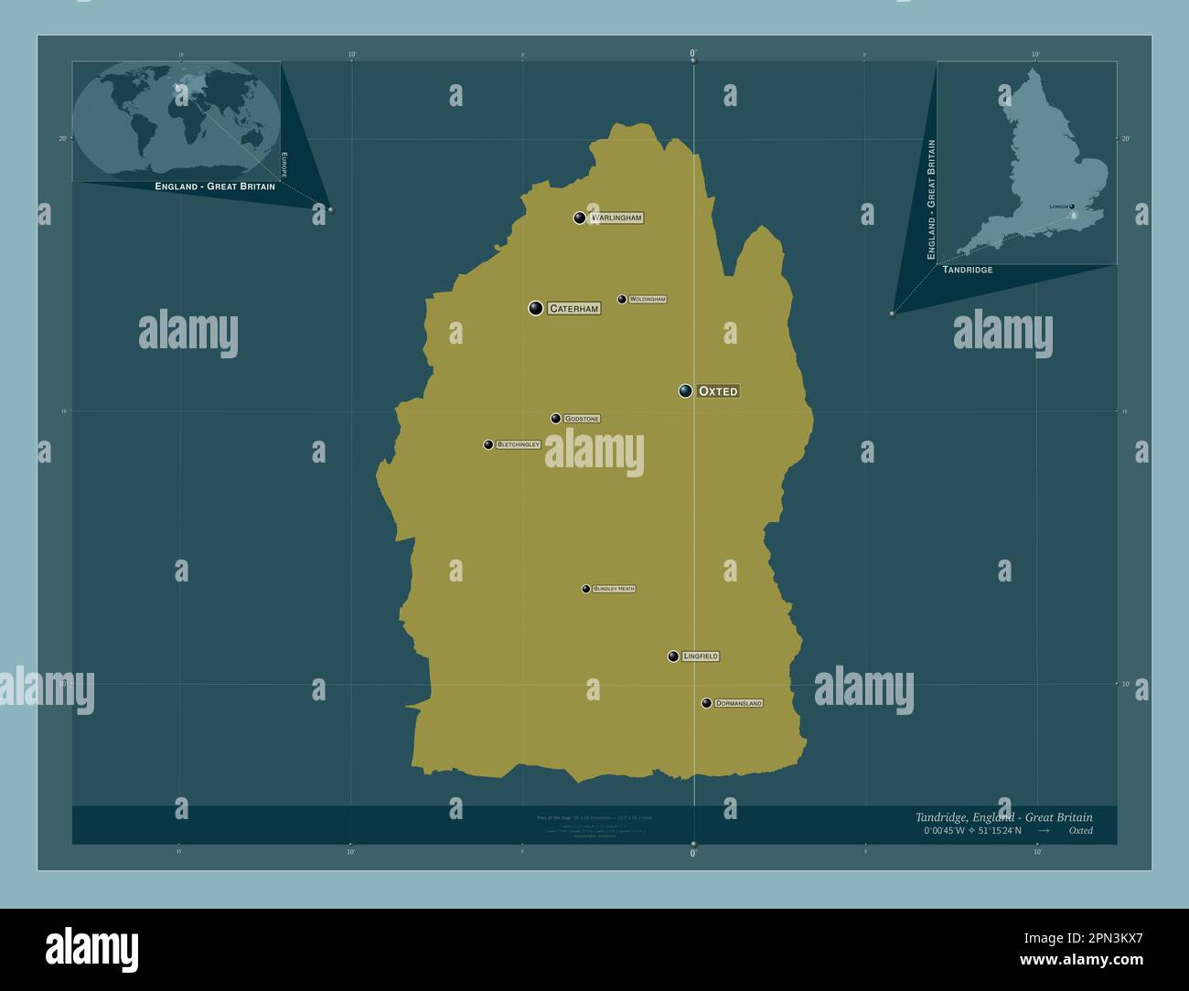 Tandridge, non metropolitan district of England - Great Britain. Solid ...