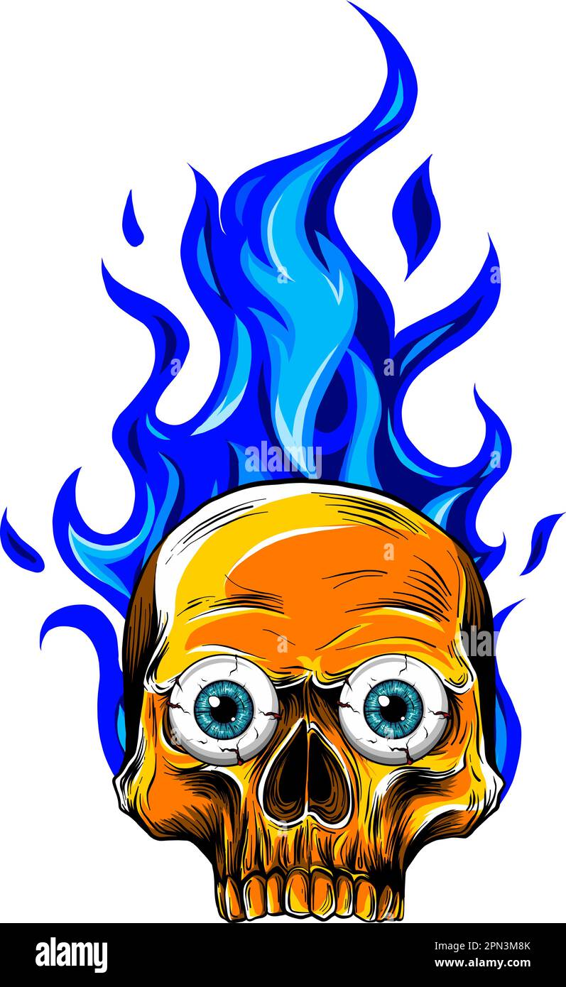 Blue Skulls On Fire