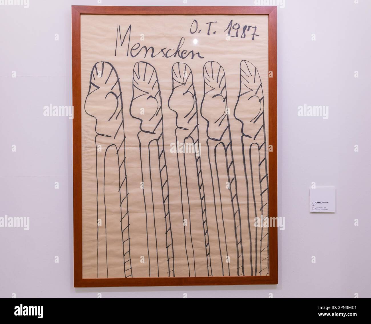 painting by artist Oswald Tschirtner - O.T. (1920-2007), "Menschen ...