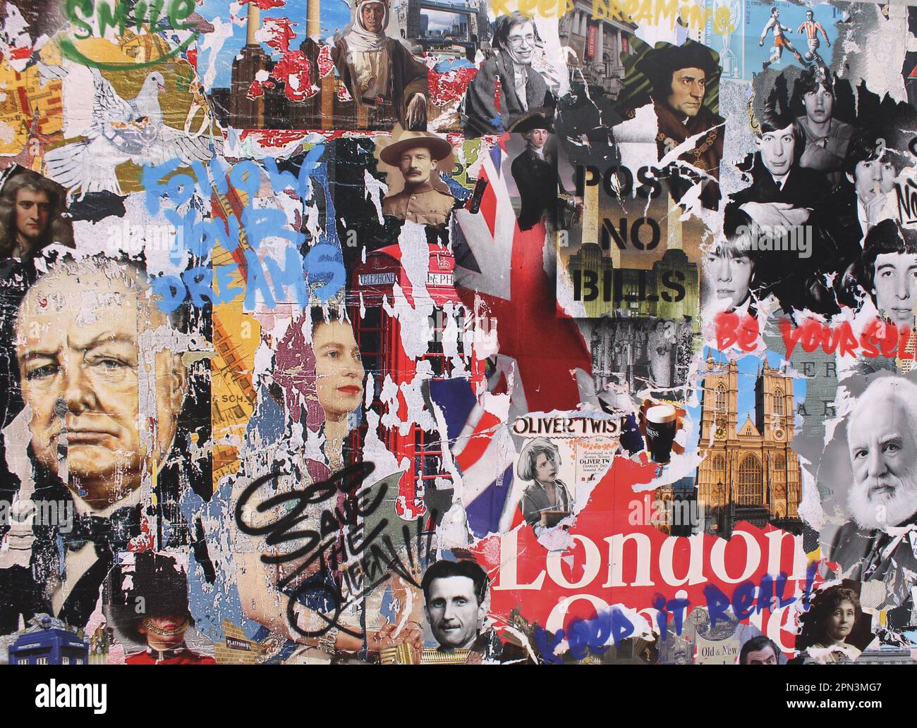 Battersea Power Station Mural Stock Photo - Alamy