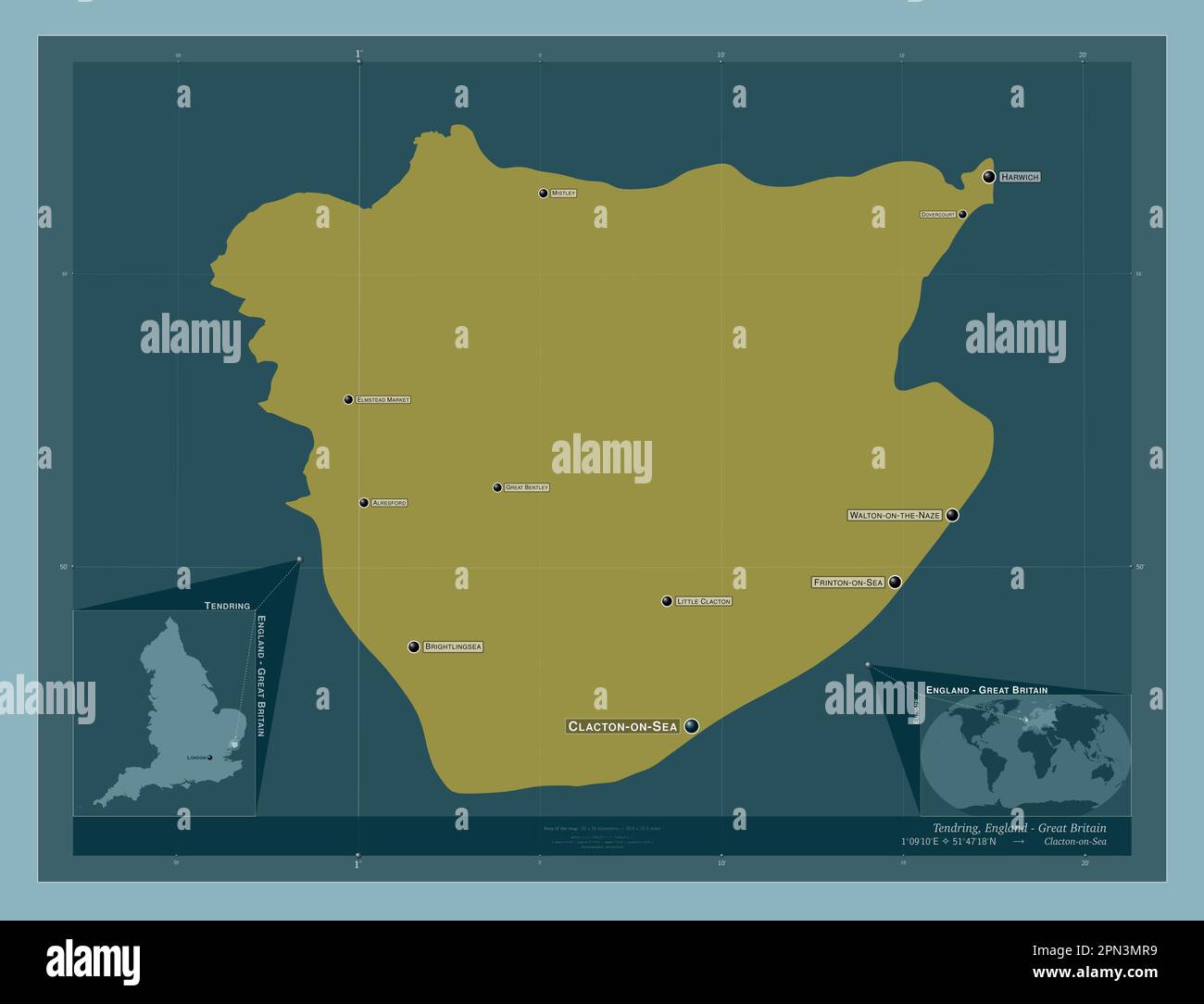 Tendring, non metropolitan district of England - Great Britain. Solid ...