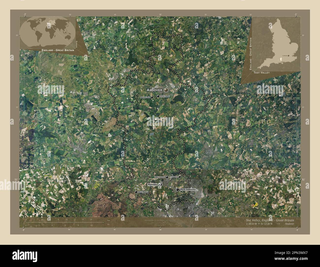 Test Valley, non metropolitan district of England - Great Britain. High ...