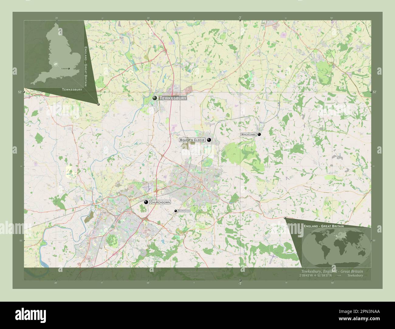 Tewkesbury, non metropolitan district of England - Great Britain. Open ...