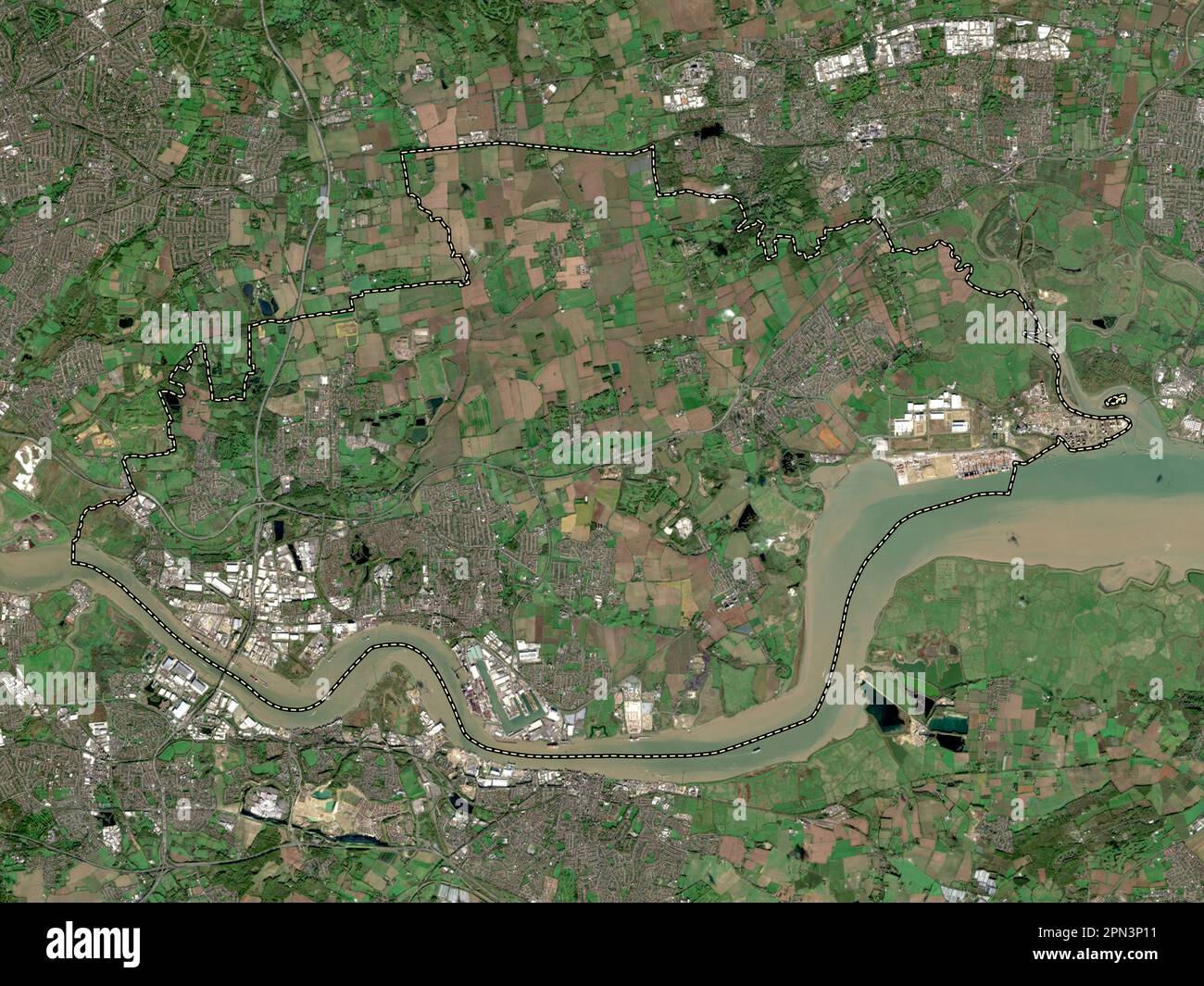 Thurrock, unitary authority of England - Great Britain. Low resolution ...
