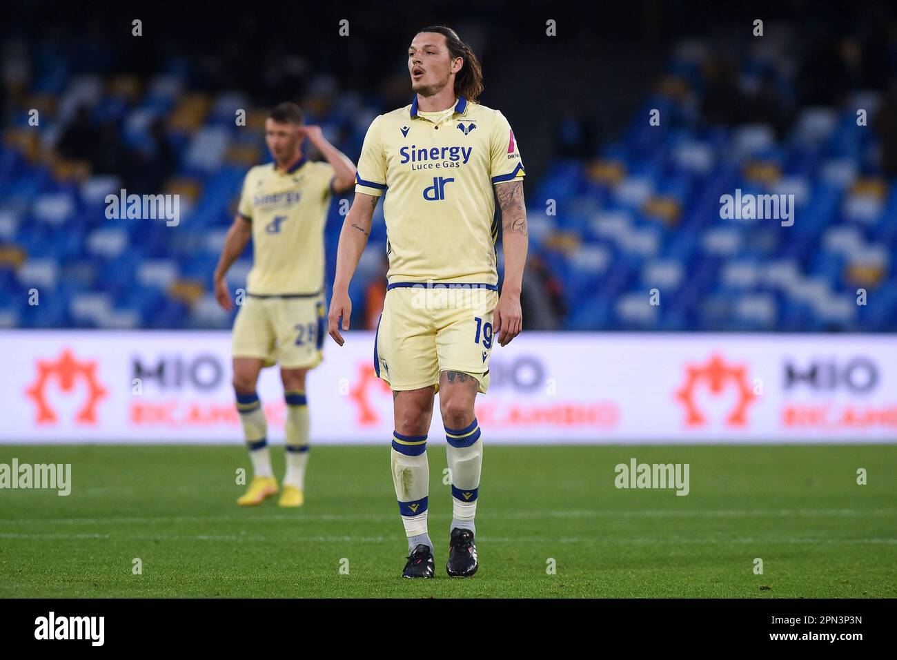 Naples, Italy. 15 Apr, 2023. Milan Djuric of Hellas Verona during the ...