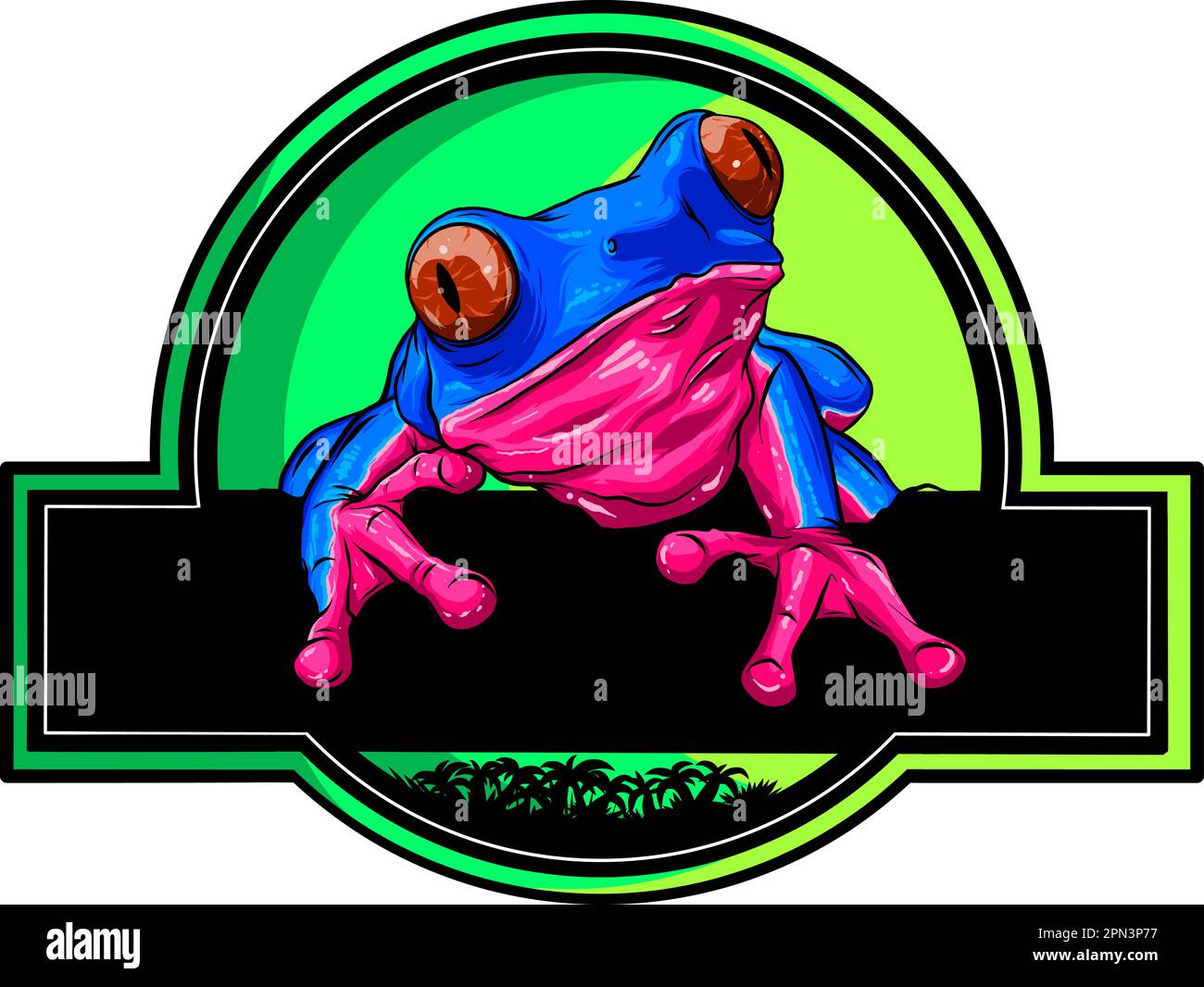 cute frog logo design template vector illustration on white background ...