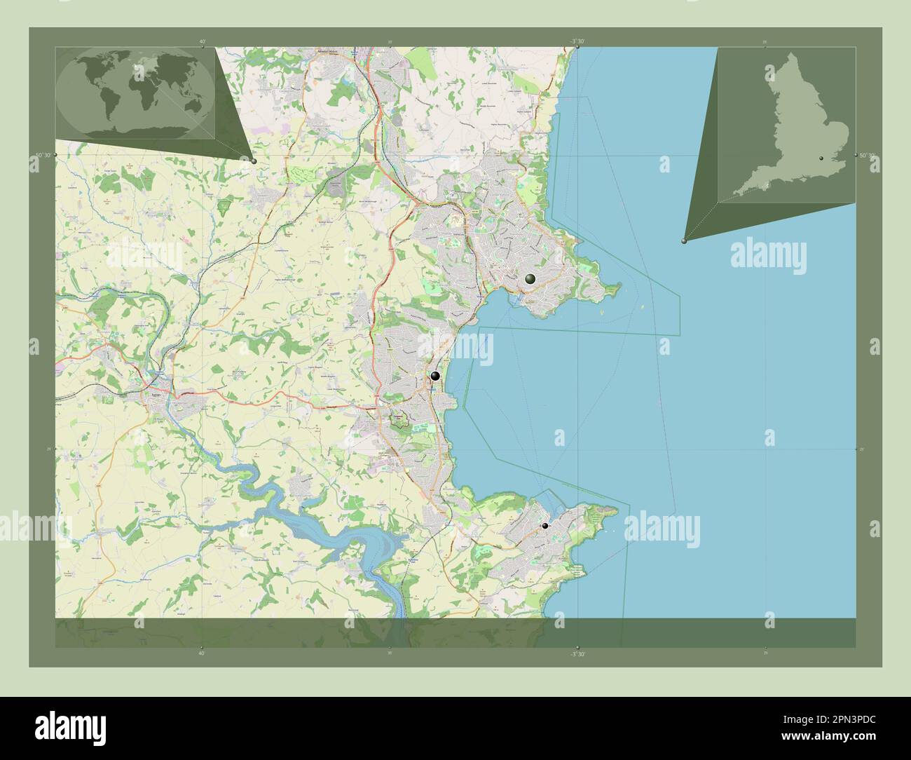 Torbay, unitary authority of England - Great Britain. Open Street Map ...