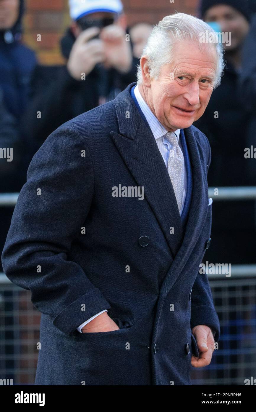King Charles III, King of the United Kingdom, at an exterior engagement ...