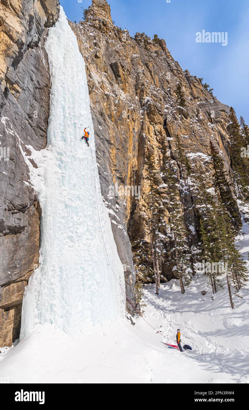 Brandon Prince and Doug Hollinger climbing a route called Malignant ...