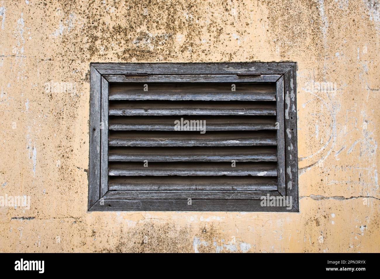 Art vintage wooden window or retro wood air vent passage in antique ...