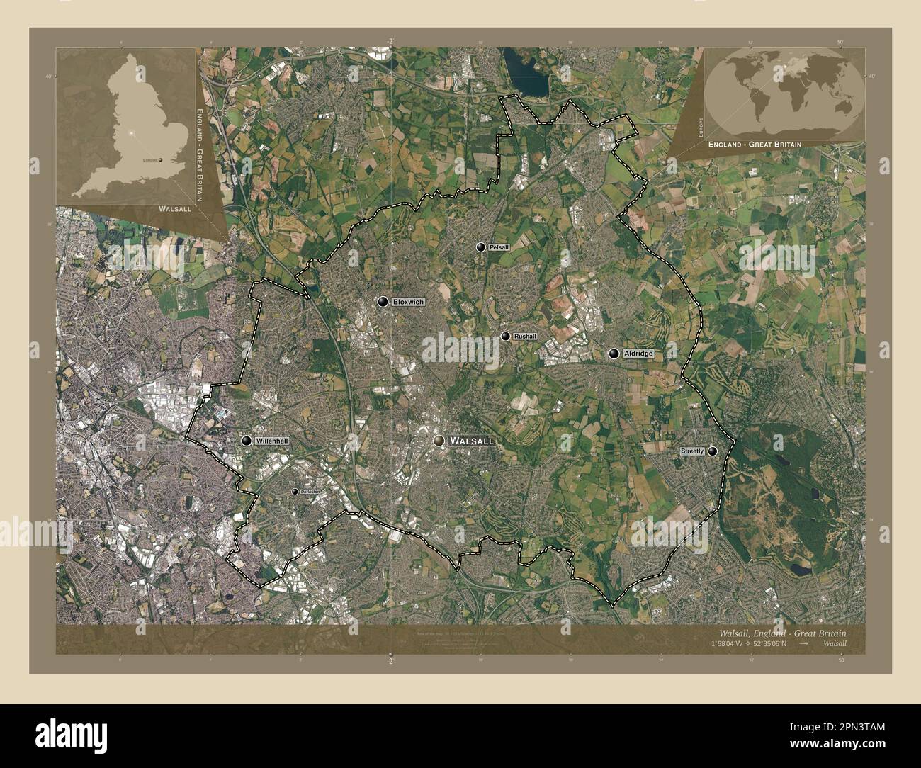 Walsall, unitary authority of England - Great Britain. High resolution ...