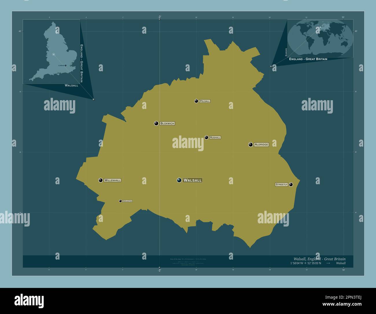 Walsall map hi-res stock photography and images - Alamy