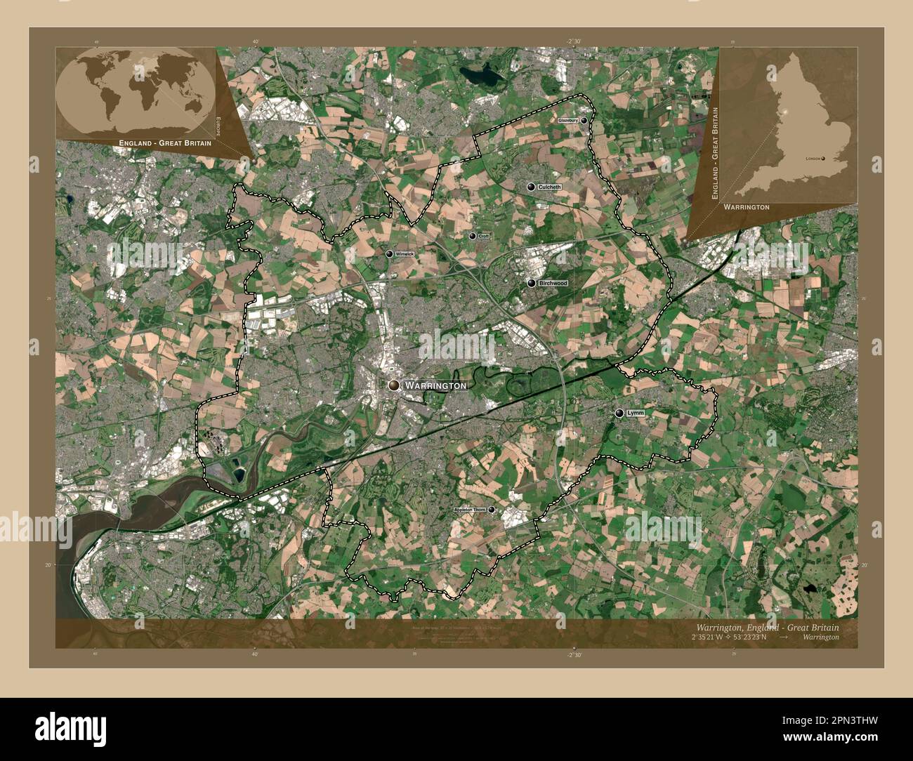 Warrington, unitary authority of England - Great Britain. Low ...