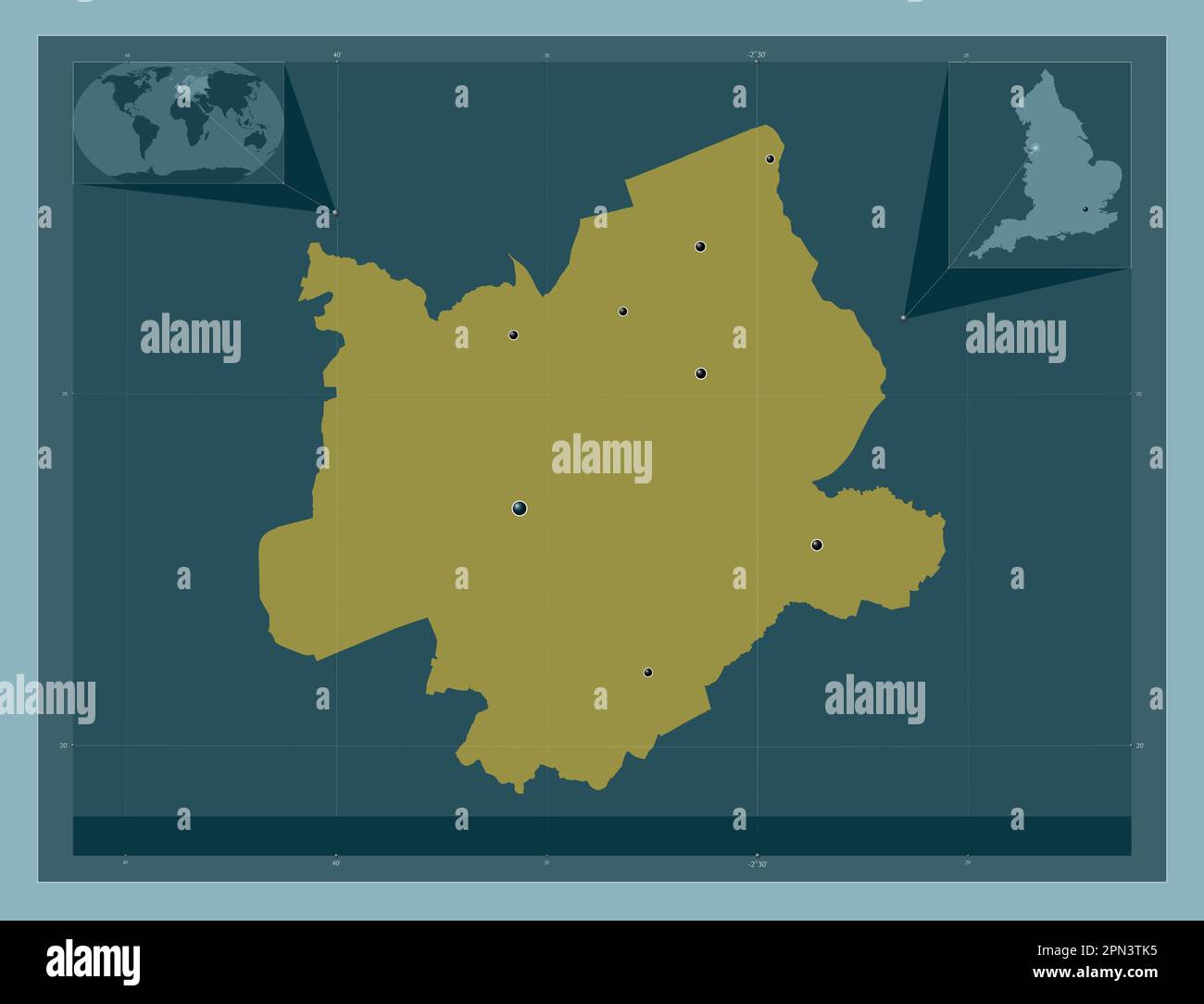 Warrington, unitary authority of England - Great Britain. Solid color ...