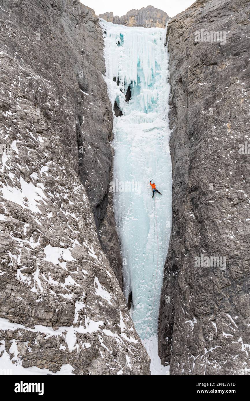Brandon Prince climbing a route called Wicked Wanda in Canada Stock ...