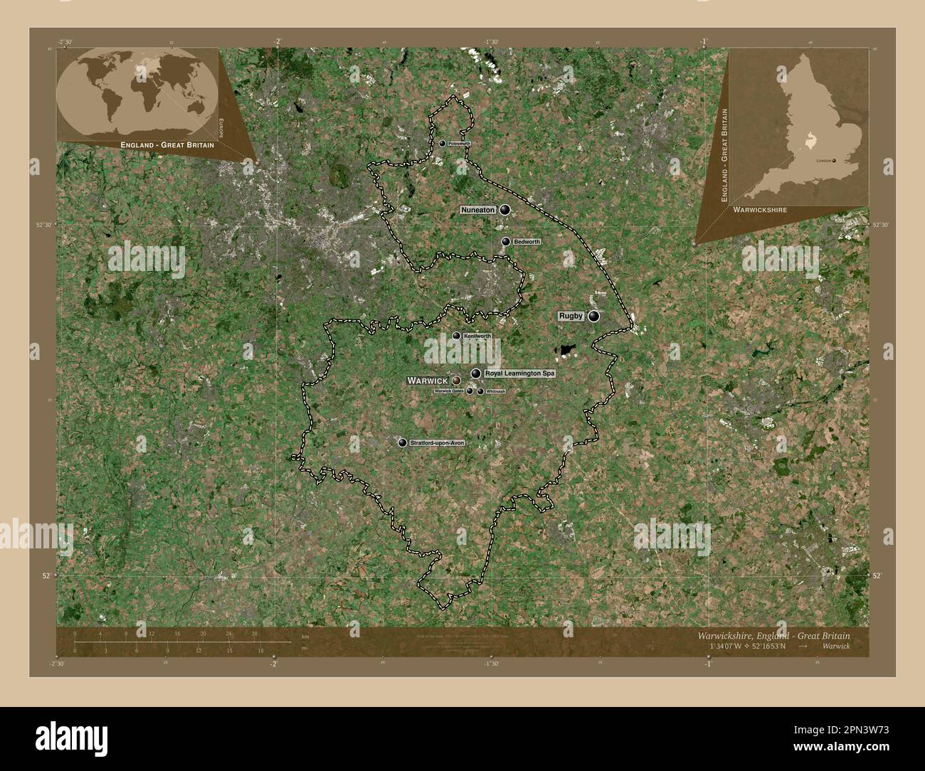 Warwickshire, administrative county of England - Great Britain. Low ...