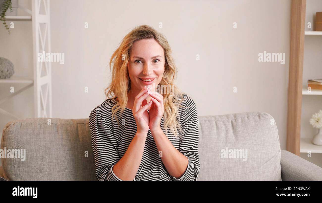 Evil plan ironic woman sarcastic expression Stock Photo - Alamy