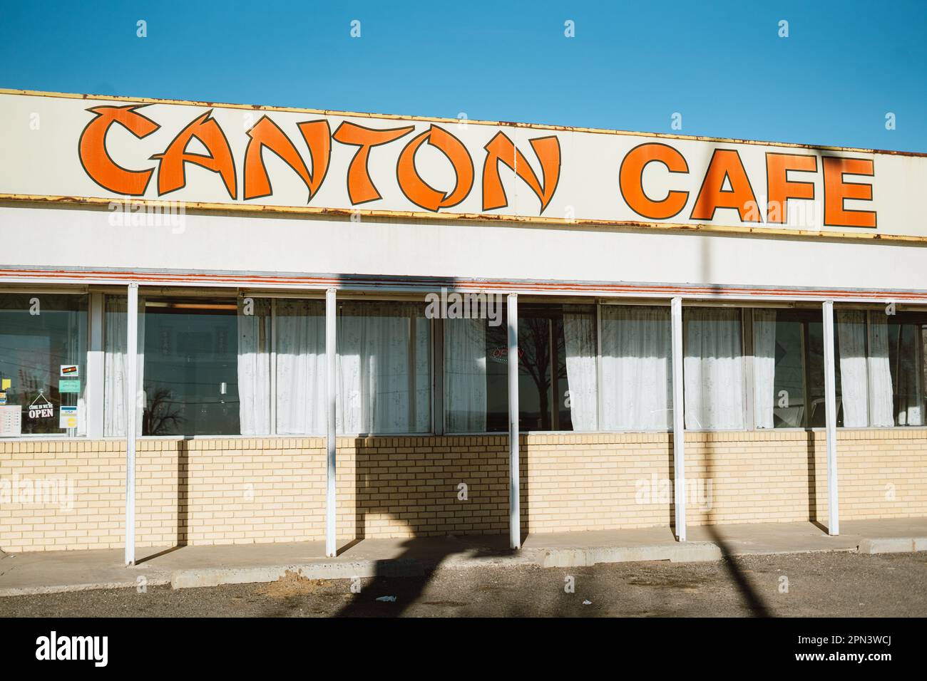 Canton Cafe vintage sign, Grants, New Mexico Stock Photo - Alamy