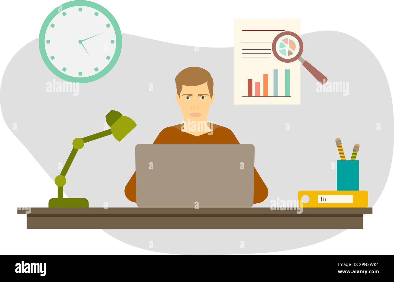 Man typing cartoon hi-res stock photography and images - Alamy