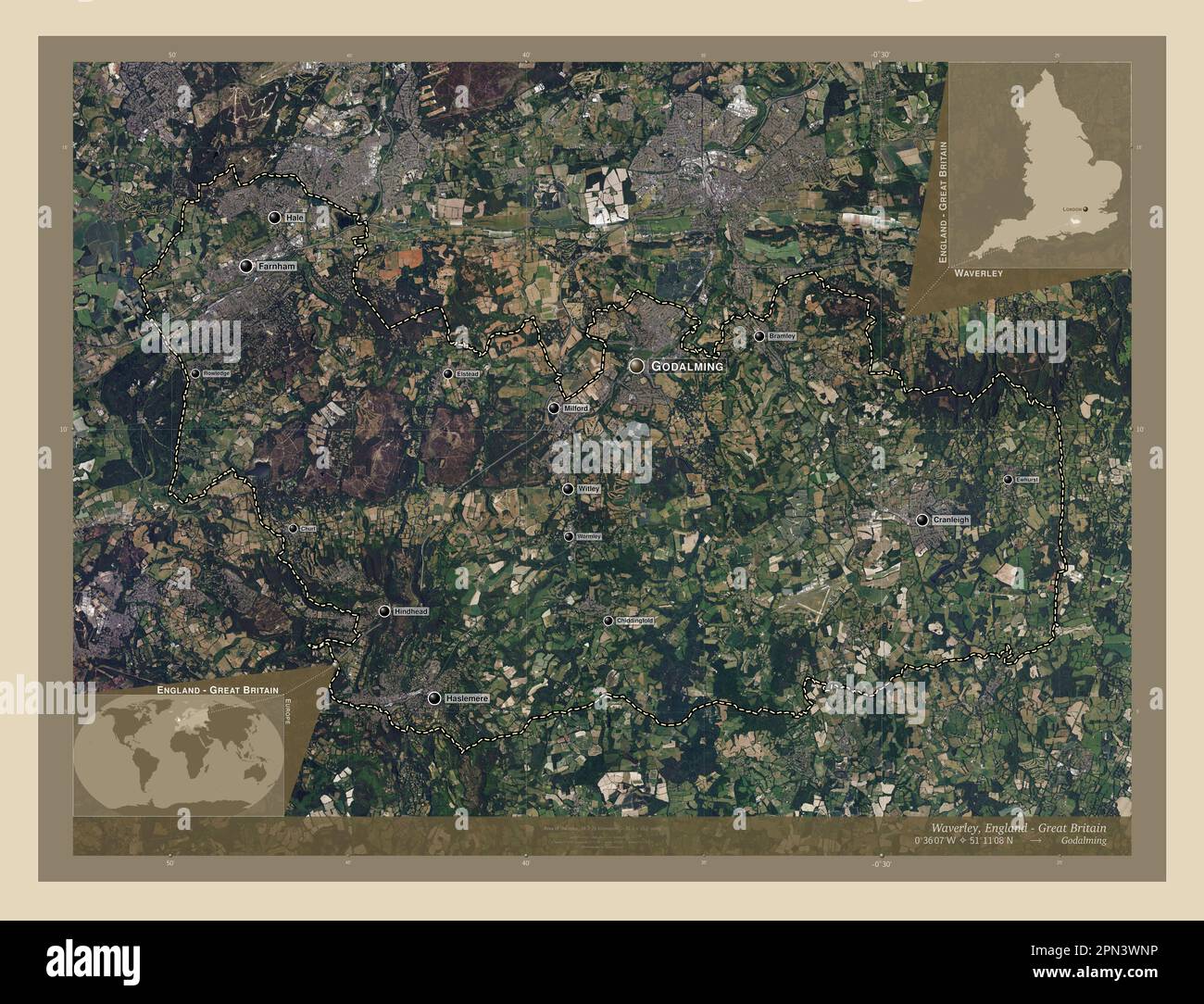 Waverley, non metropolitan district of England - Great Britain. High ...