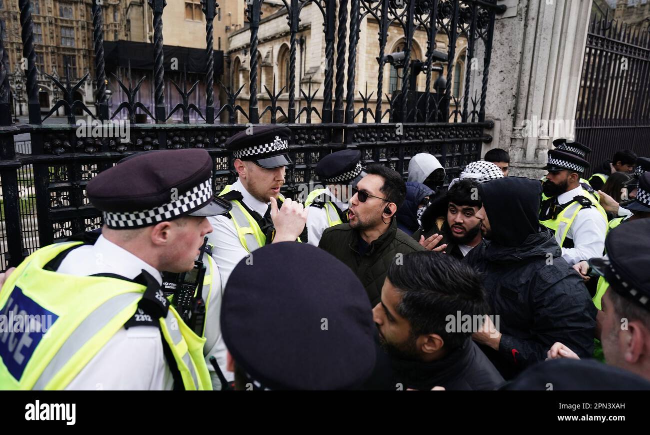 Demonstrators march through London, during an Al-Quds Day rally in ...
