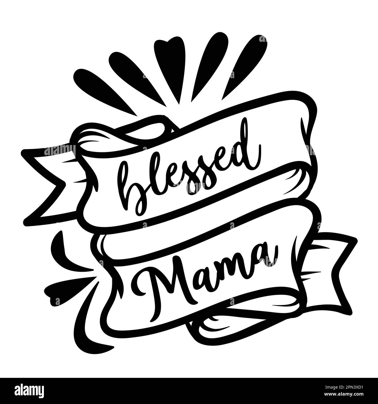 Blessed Mama Mothers Day Typography Shirt Design For Mother Lover Mom