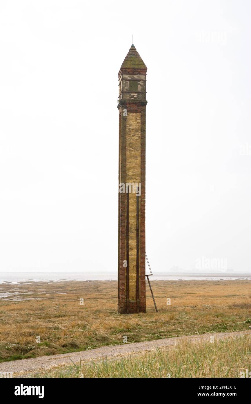 rampside lighthouse or needle built in 1875 on the cumbria coast near ...