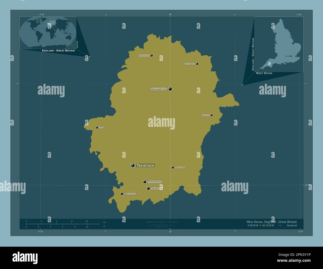 West Devon, non metropolitan district of England - Great Britain. Solid ...