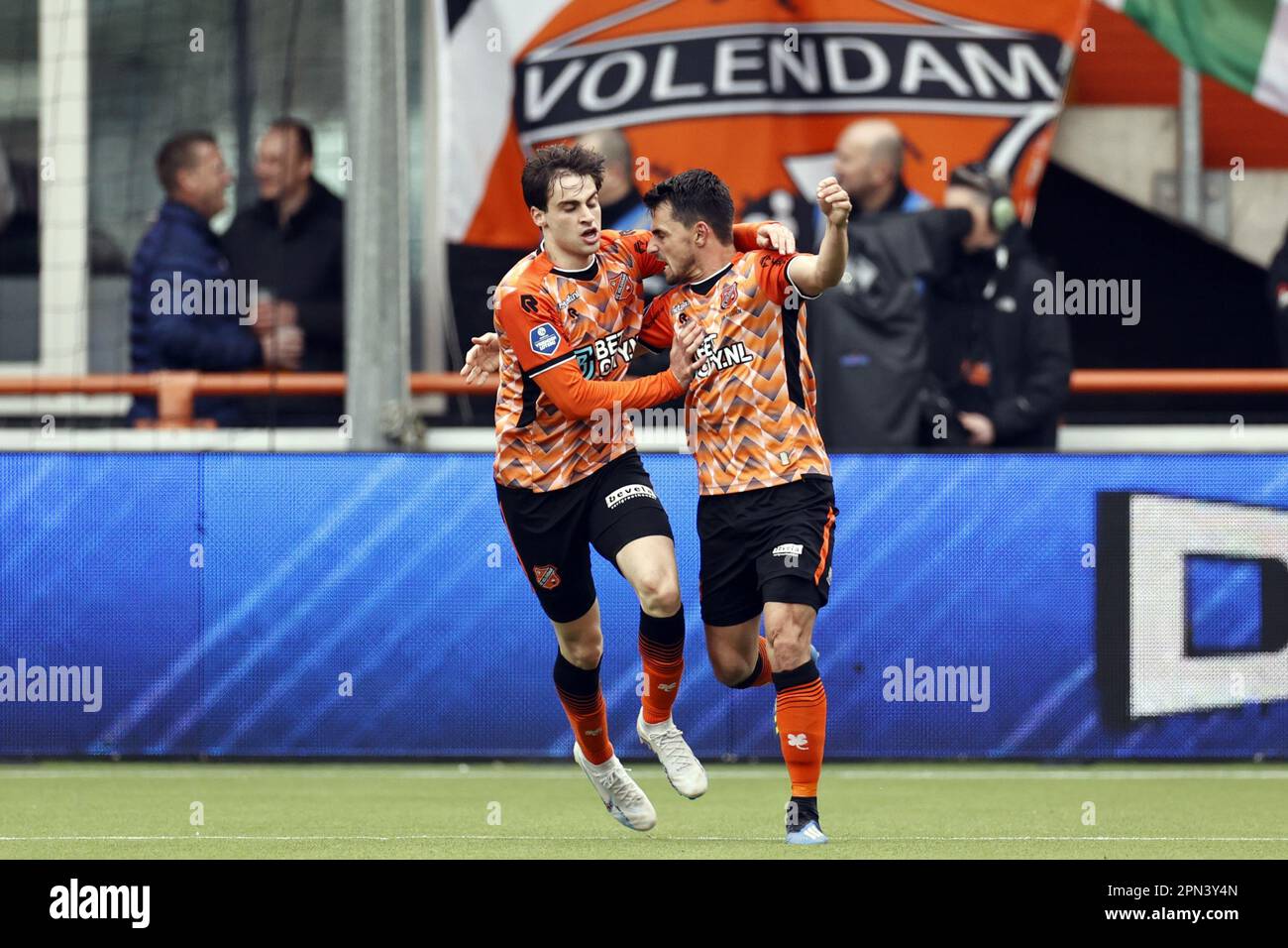 VOLENDAM - Daryl van Mieghem of FC Volendam celebrates the 2-3 during ...