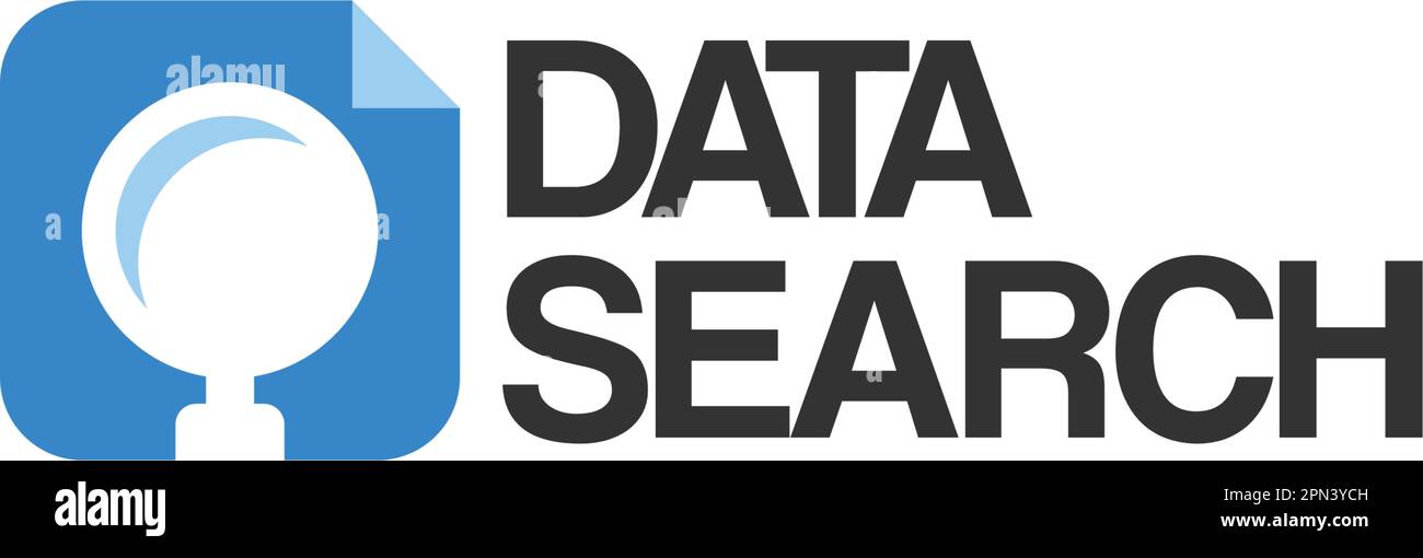 Flat DATA SEARCH Magnifying Glass logo design Stock Vector Image & Art ...