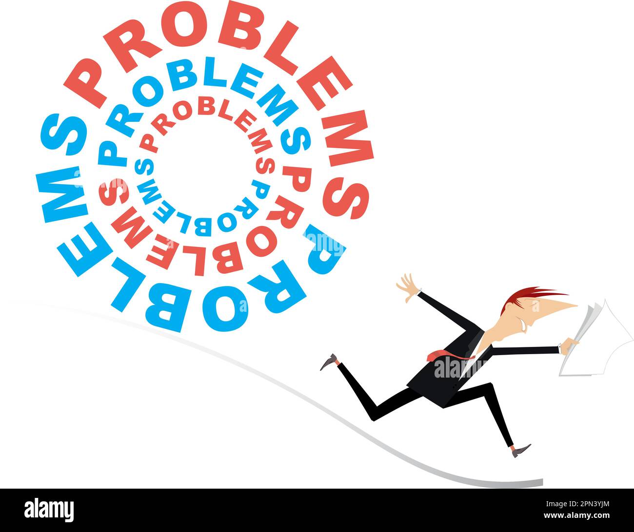 Running away from problems Stock Vector Images - Alamy