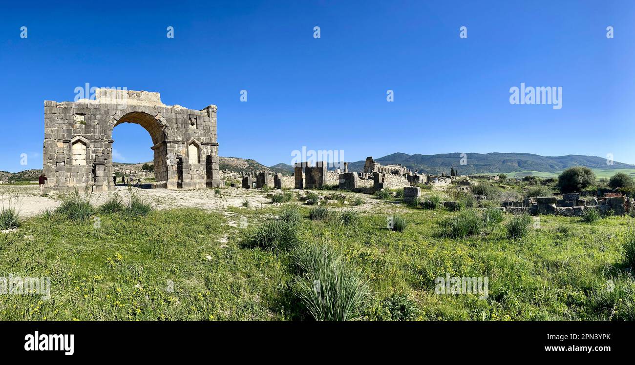 Morocco, Africa: view of the triumphal arch built by Marcus Aurelius ...