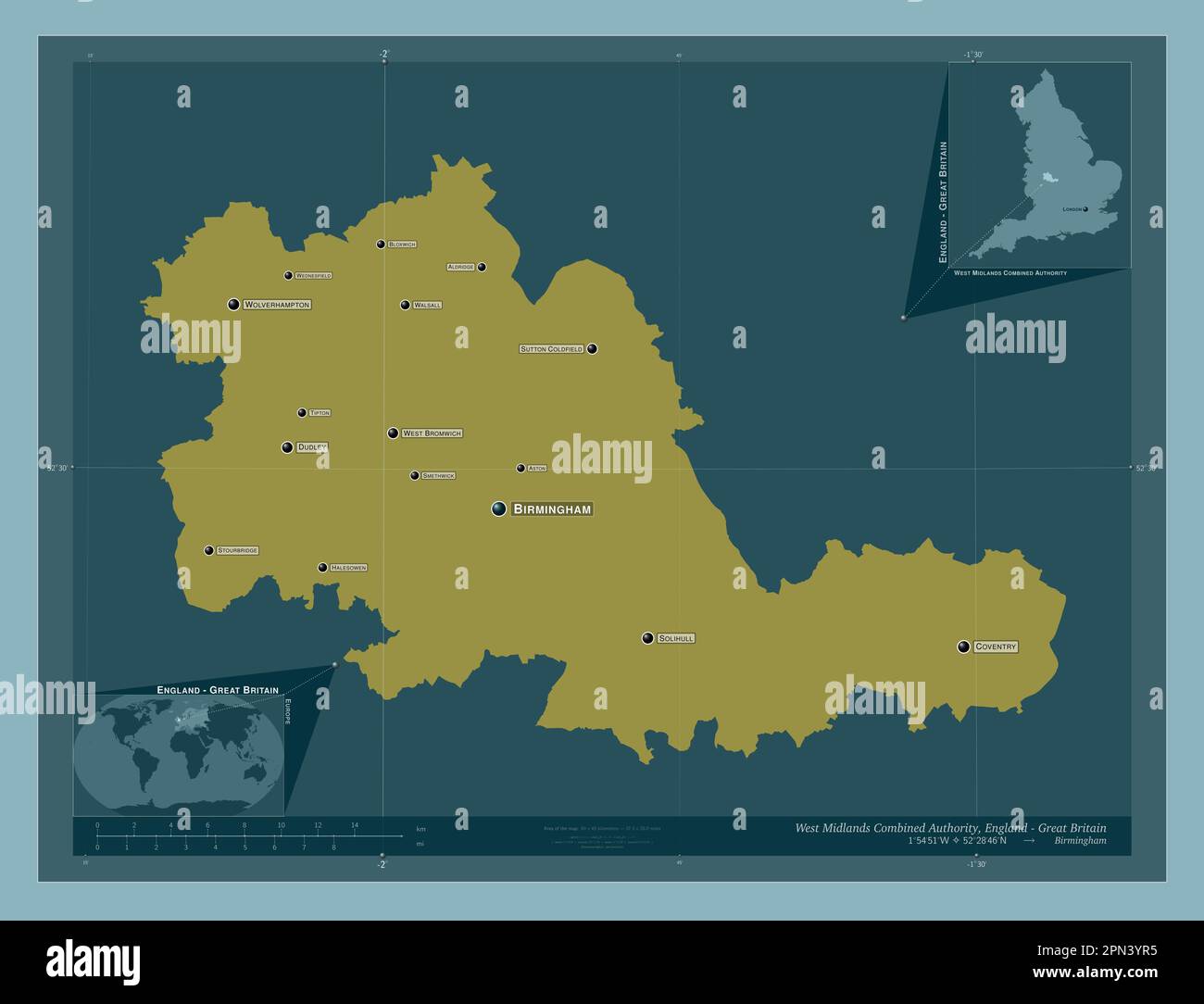 West Midlands Combined Authority, region of England - Great Britain ...