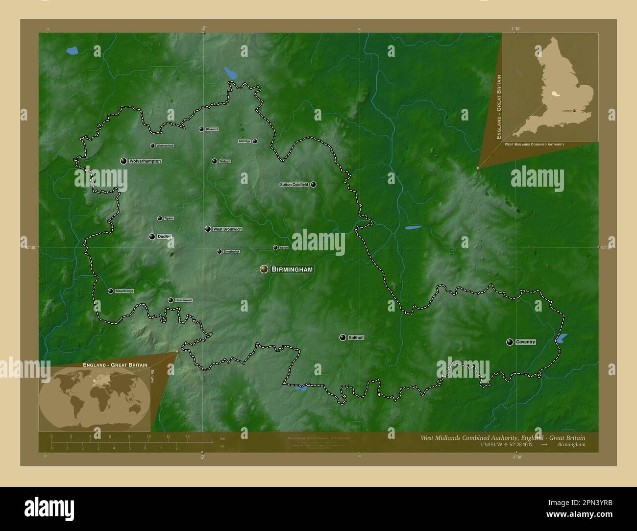 West Midlands Combined Authority, region of England - Great Britain ...