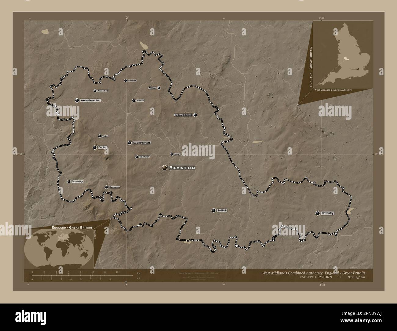West Midlands Combined Authority, region of England - Great Britain ...