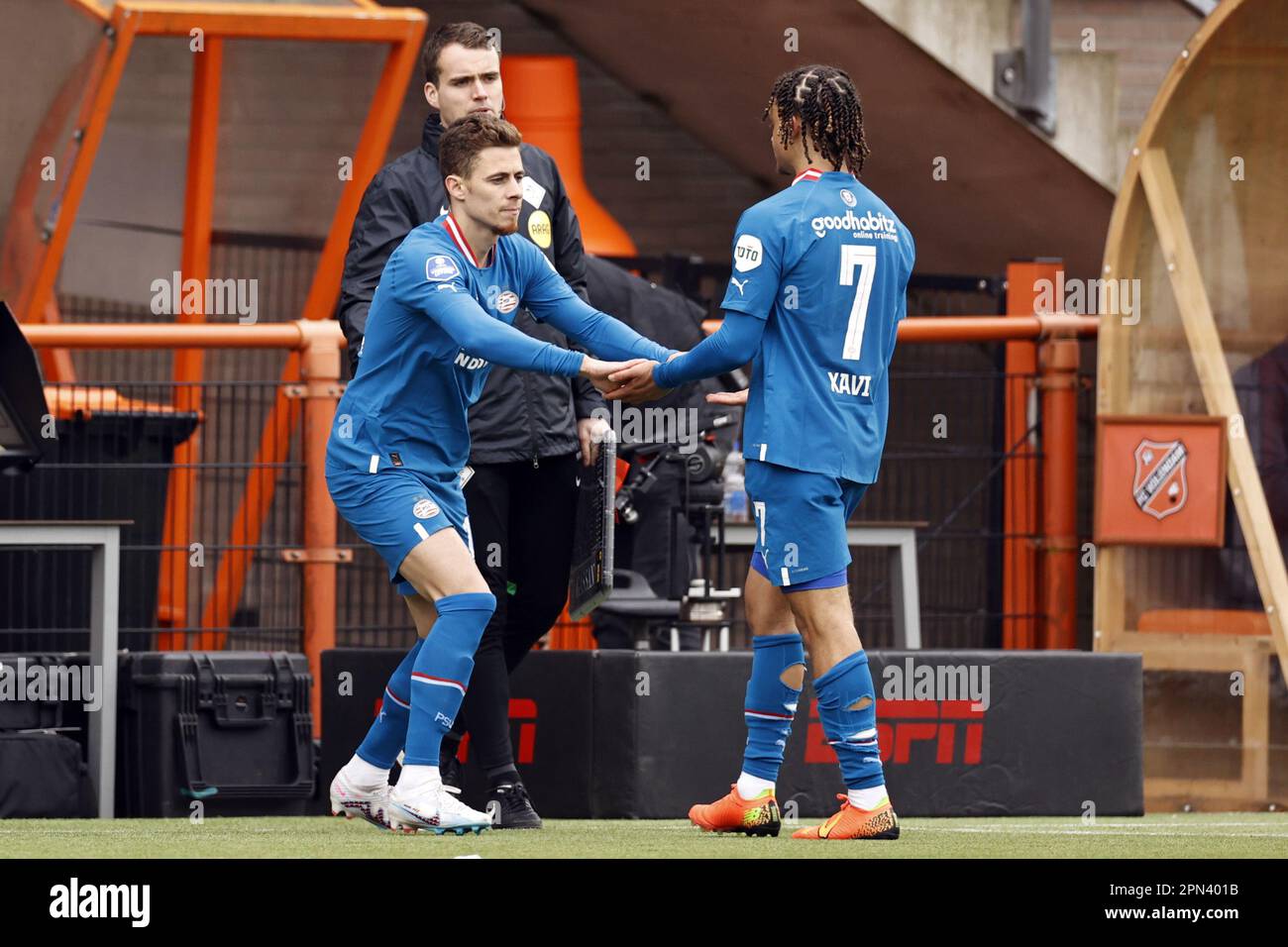 VOLENDAM - (lr) Thorgan Hazard of PSV Eindhoven, Xavi Simons of PSV ...
