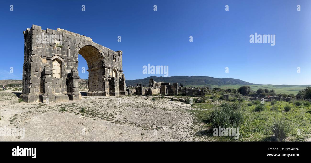 Morocco, Africa: view of the triumphal arch built by Marcus Aurelius ...