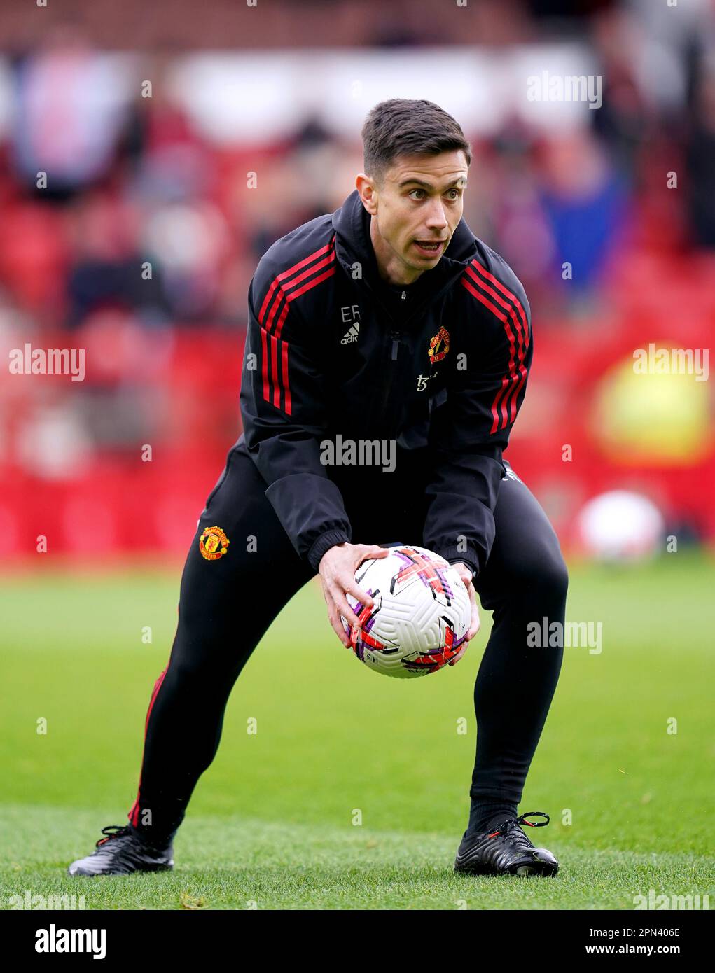 Manchester United coach Eric Ramsay during the pre-match warm up ahead ...