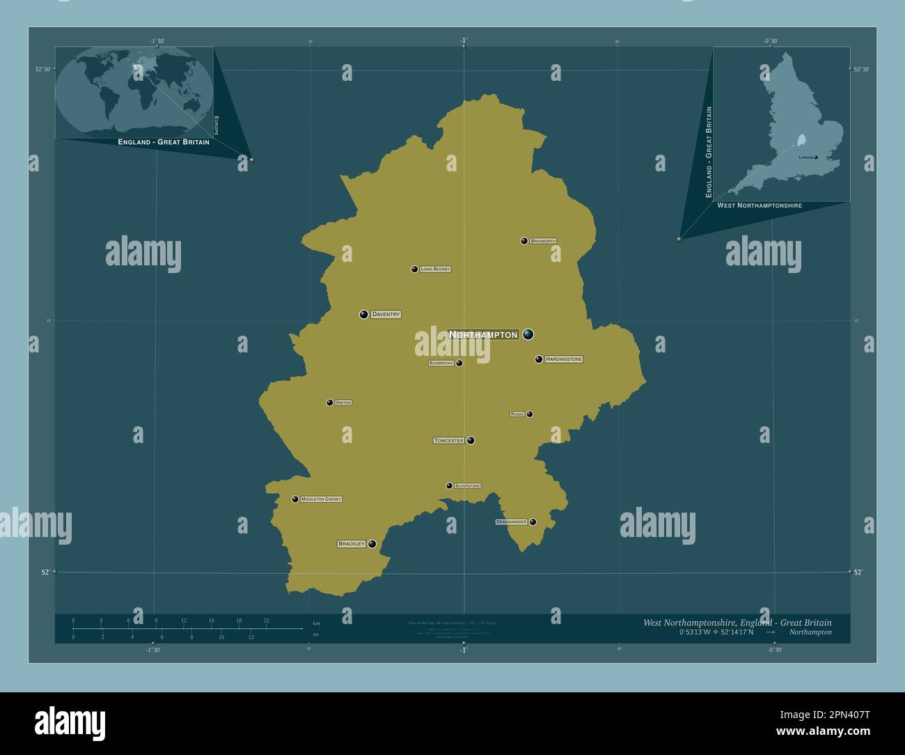 West Northamptonshire, unitary authority of England - Great Britain ...