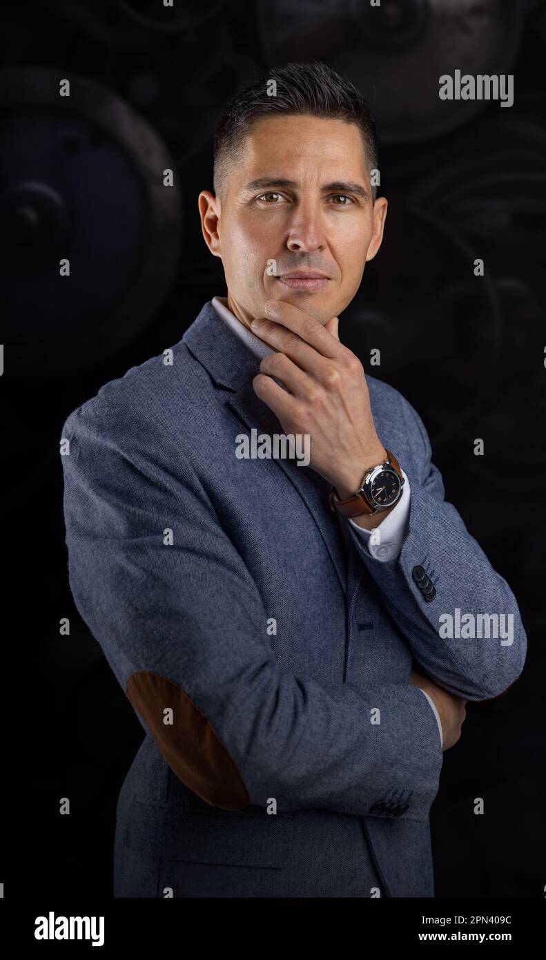 Handsome caucasian businessman wearing suit hi-res stock photography ...