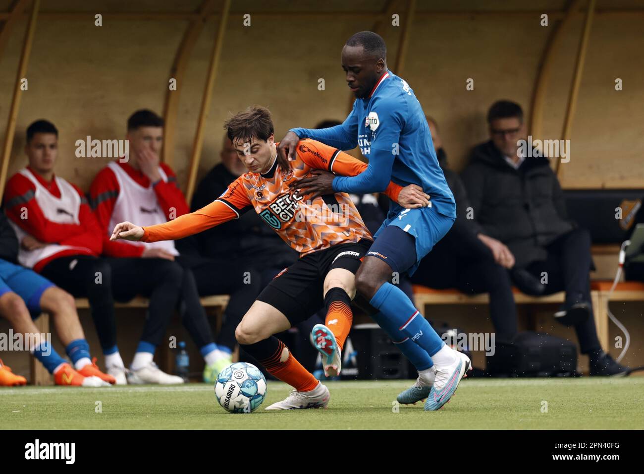 VOLENDAM - (lr) Gaetano Oristanio of FC Volendam, Jordan Teze of PSV ...