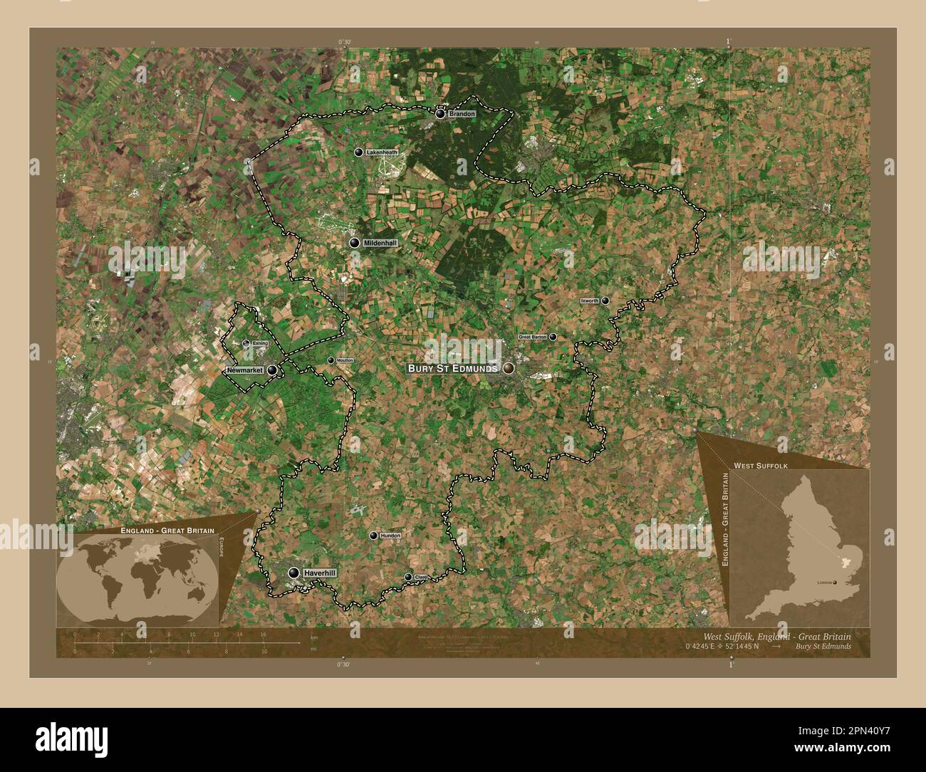 West Suffolk, non metropolitan district of England - Great Britain. Low ...