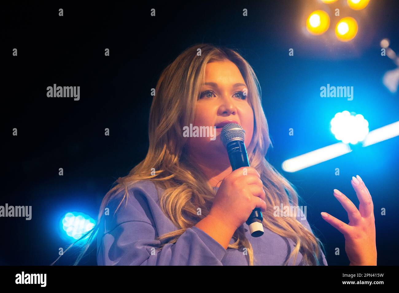 Cologne, Germany. 16th Apr, 2023. Sophia Thiel, a German female ...