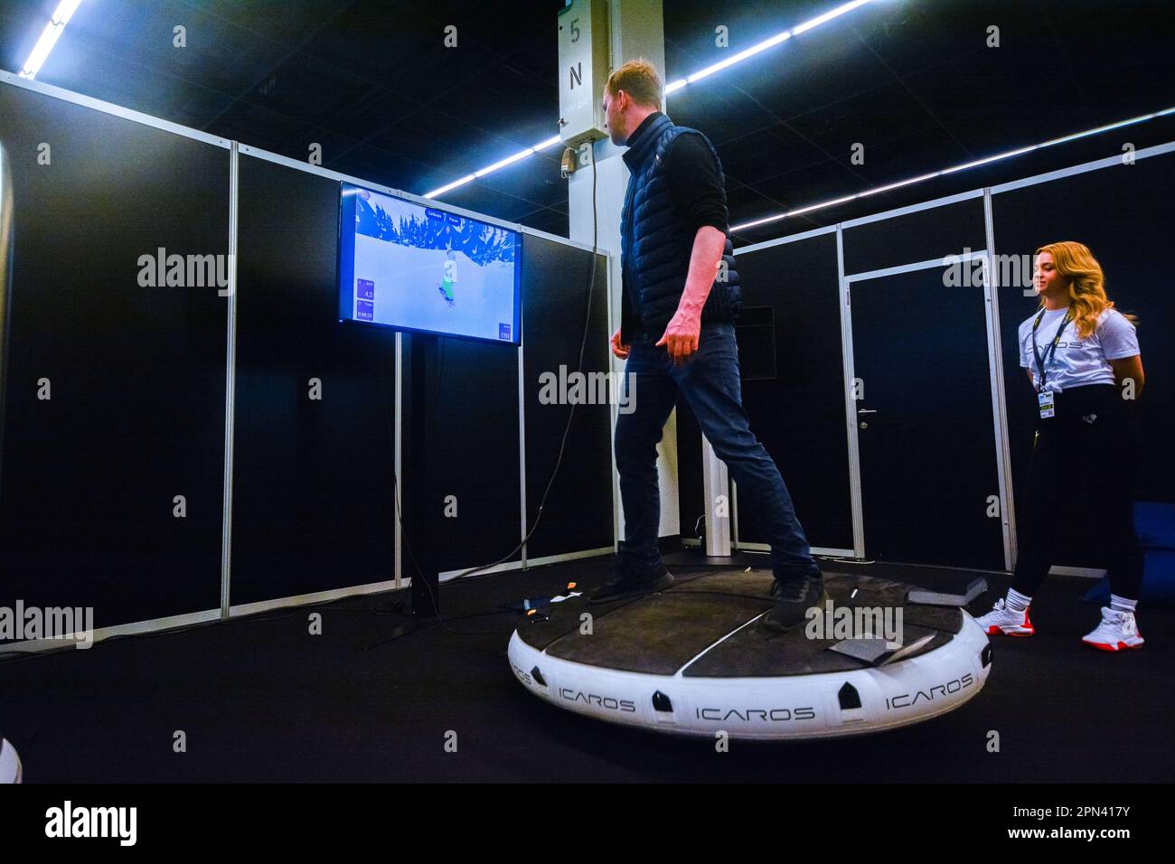 Cologne, Germany. 16th Apr, 2023. A general view of the FIBO Trade Fair ...