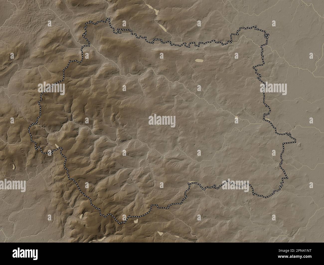 West Yorkshire, region of England - Great Britain. Elevation map ...