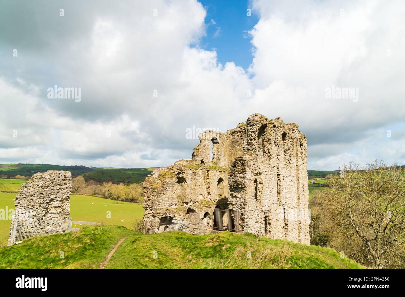 A northerly view of. he ruins of Clun Castle, a 12th Century Norman ...