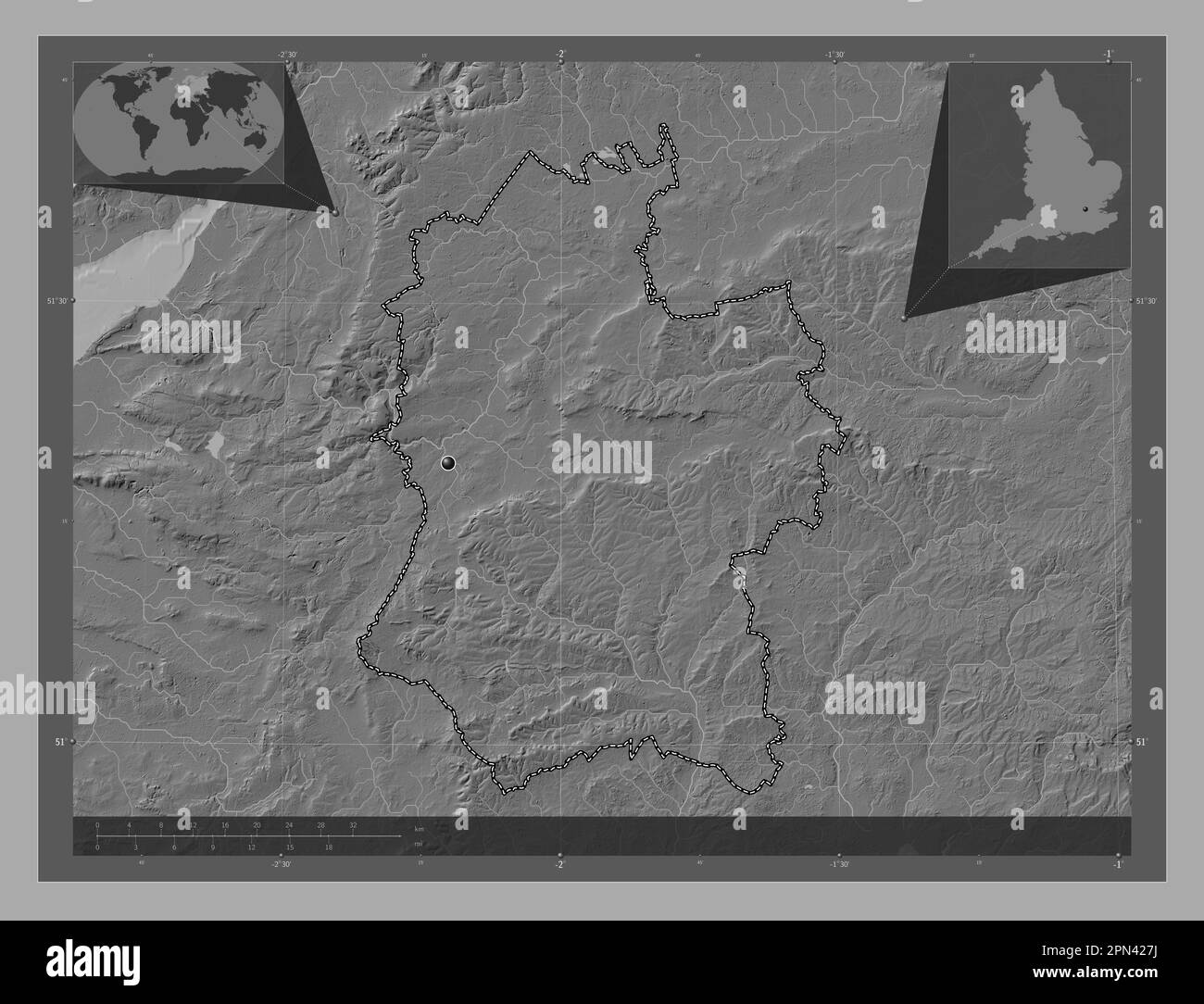 Wiltshire, administrative county of England - Great Britain. Bilevel ...