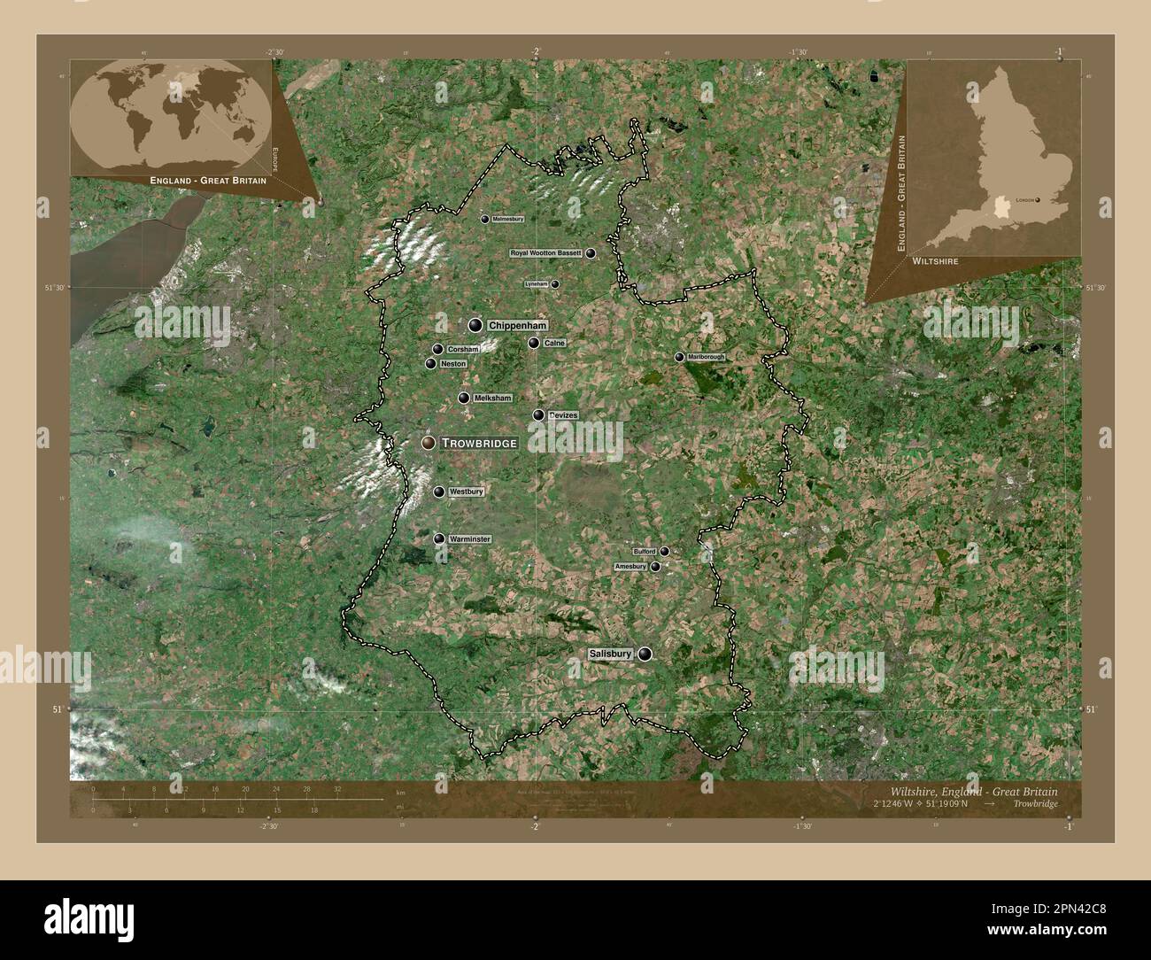 Wiltshire, administrative county of England - Great Britain. Low ...